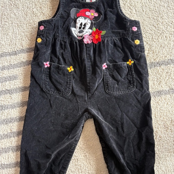 Disney | Bottoms | Rare Vintage Disney Black Overalls With Minnie Mouse ...